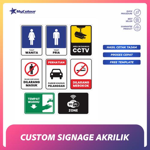Jual CUSTOM SIGNAGE / SIGN BOARD / RAMBU2 AKRILIK 2mm - SG 03 - Kota ...