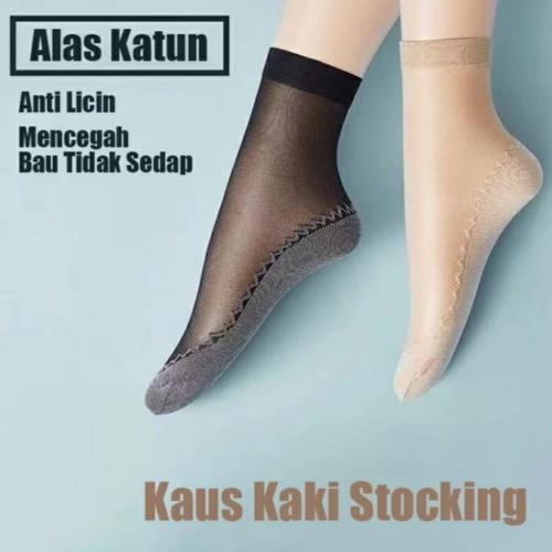 Promo Kaos Kaki Stoking Wanita Pendek Panjang Anti Slip Anti Licin ...