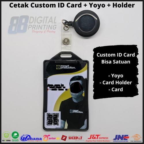 Jual (COD) Cetak ID Cardd + Yoyo Keplek Name Tag Tanda Pengenal - Hitam ...