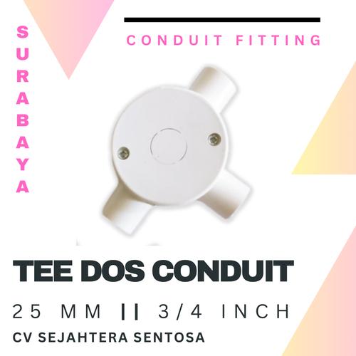 Jual Tee Dos 3 Way Tee Box Conduit LESSO 25mm 3/4" Inbowdus T Dus ...