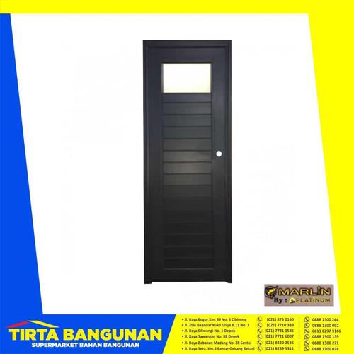 Jual PINTU KAMAR MANDI PVC PLATIMUM MARLIN M5 70 X 200 CM HITAM KACA ES ...