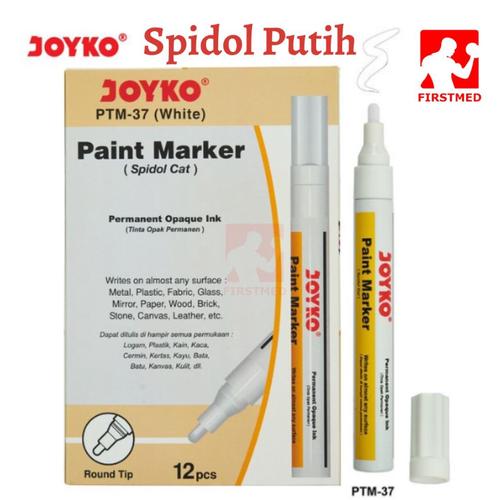 Jual SPIDOL PUTIH JOYKO WHITE PERMANENT PAINT MARKER PERMANEN PER PCS ...