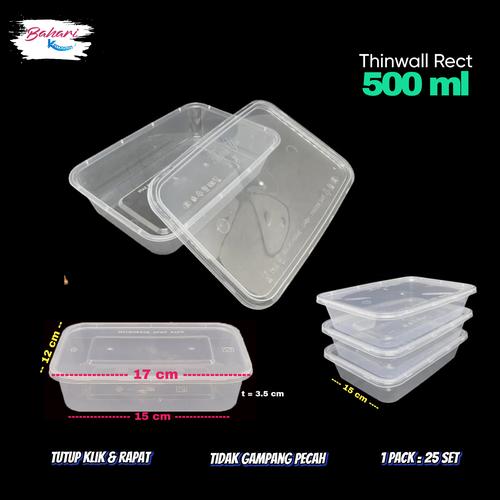 Jual KOTAK MAKAN THINWALL 500 ml PLASTIK REC 500ML - KLIR - Kota Medan ...