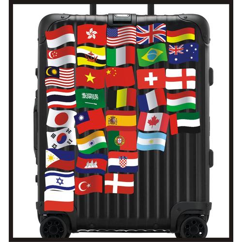 Jual sticker koper bendera / world flag sticker / world travel sticker ...