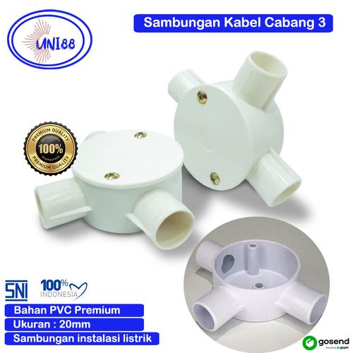 Jual Tdus T Dus Listrik Sambungan Kabel Cabang 3 dan 4 ukuran 20mm PVC ...