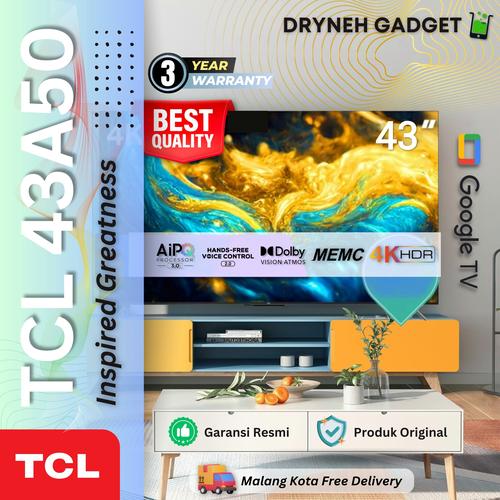Jual TCL 43A50 4K Google TV MEMC Dolby Atmos Vision AIPQ 3.0 ALLM Digital - Packing Kayu - Kota ...