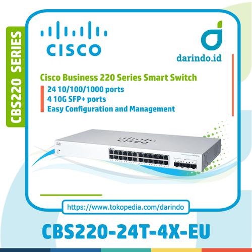 Jual Cisco Business 220 Series Smart Switch CBS220-24T-4X-EU 24-port GE ...