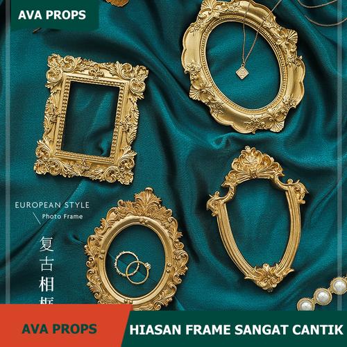 Jual Vintage Retro Golden Frame Props Foto Bingkai Emas Kuno Antik ...