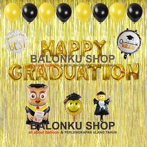 Jual Balon Foil Happy Graduation / Balon Paket Graduation / Balon ...