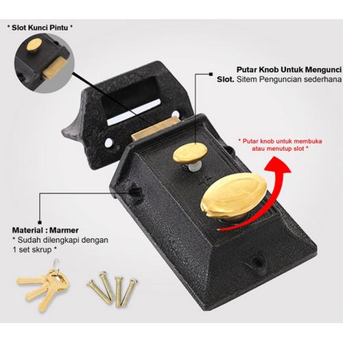 Jual Kunci Grendel Slot Otomatis Holder Pengunci Pengaman Pintu Rumah ...