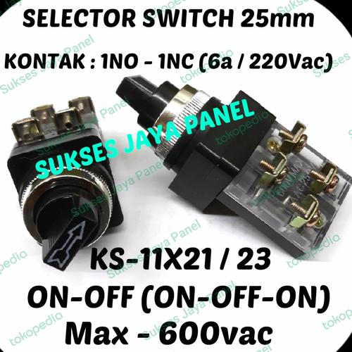 Jual Selector switch 25mm KS-11X21/23 (ON/OFF) - (ON-OFF-ON) - 3 pss ON-OFF-ON - Jakarta Pusat ...