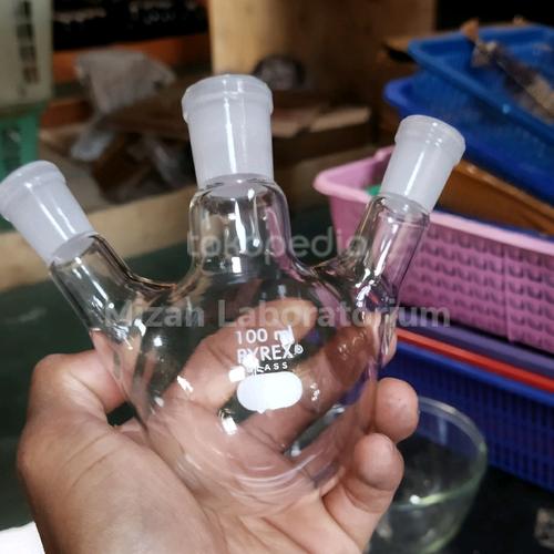 Jual labu didih leher 3 / Boiling three neck 100 ml Pyrex - Kab ...
