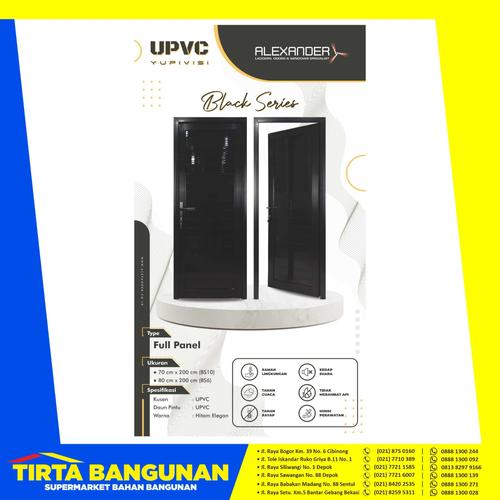 Promo ALEXANDER PINTU KAMAR MANDI UPVC FULL PANEL BS10 70 X 200CM HITAM - Engsel Kiri Cicil 0% ...