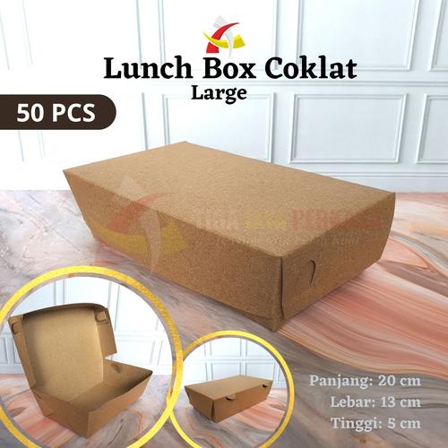 Jual Paper Lunch Box Coklat Kotak Takeaway Kraft Large FOBO @50pcs ...