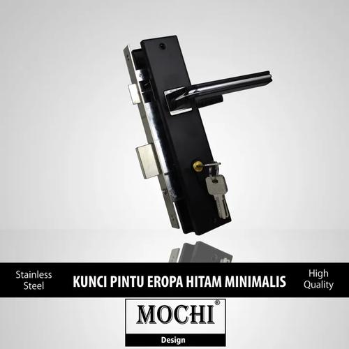 Jual MOCHI AIGO KUNCI PINTU RUMAH BESAR SET - HANDLE HITAM MINIMALIS ...