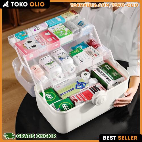 Jual Kotak Tempat Penyimpanan Obat Obatan P3K Multi Layer Medicine Box ...
