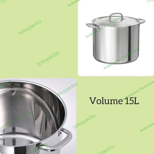 Jual Panci sop besar 15 L pot with lid panci saus panci rebus stainless ...