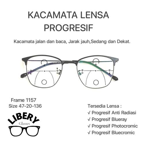 Jual Kacamata titanium Lensa progresif 1157 Unisex untuk Baca dan Jalan ...