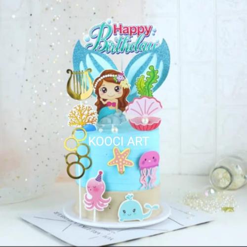 Jual Cake topper little mermaid set under the sea Shell pearl putri ...