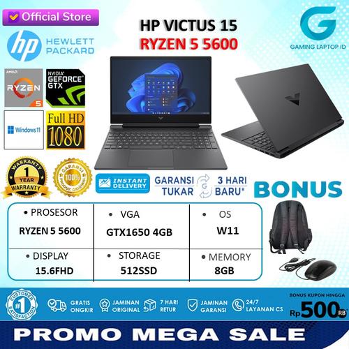 Promo HP VICTUS GAMING RYZEN 5 5600H 16GB 512SSD GTX1650 4GB W11 Cicil ...
