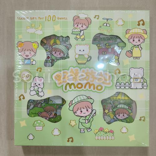 Promo Stiker Lucu / Stiker Momo / Stiker Korea 1 box isi 100pcs - MOMO ...