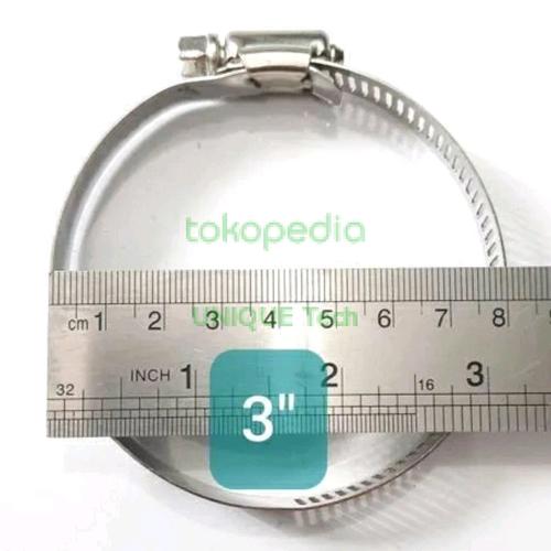 Jual Klem Stainless ukuran 3" 3 inch Hose Clamp Tiang Selang Bracket ...