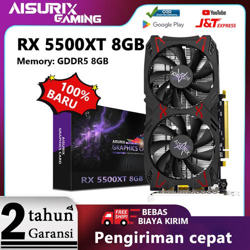 Jual AISURIX AMD Radeon RX 5500XT 8GB VGA CARD GDDR6 128BIT New Video ...