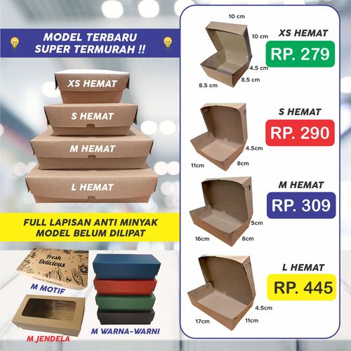 Jual KOTAK LUNCH BOX PAPER COKLAT/PUTIH / SMALL / MEDIUM / LARGE ...