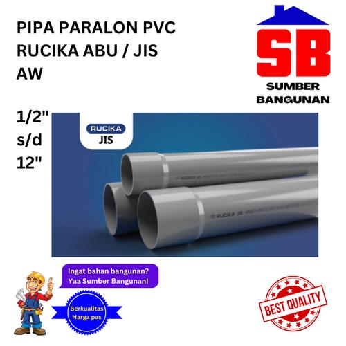 Jual PIPA PARALON PVC RUCIKA ABU JIS AW 1/2 1" 2" 3" 4" 1,5 1.5 INCH 4 ...