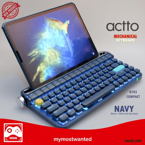 Jual Keyboard Mechanical Premium ACTTO backlit typewriter switch NAVY ...