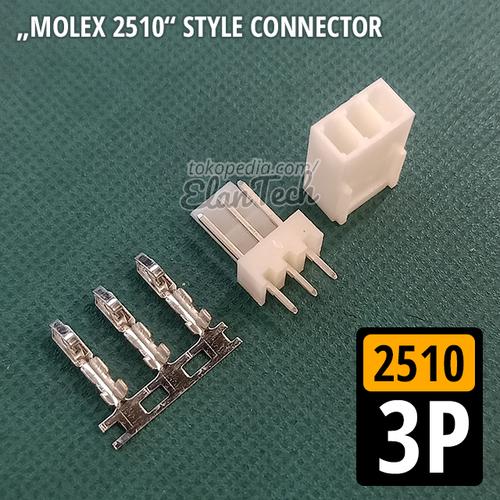 Jual Konektor 2510 3P Male Female Set 2.54mm Clone Molex Molek ElanTech ...