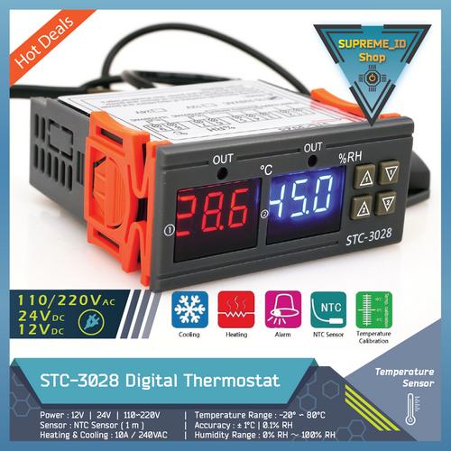 Jual STC-3028 Thermostat Hygrostat Temperature Humidity Controller STC3028 - 12VDC - Jakarta ...