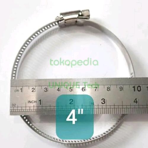 Jual Klem Stainless ukuran 4" 4 inch Hose Clamp Tiang Selang Bracket ...