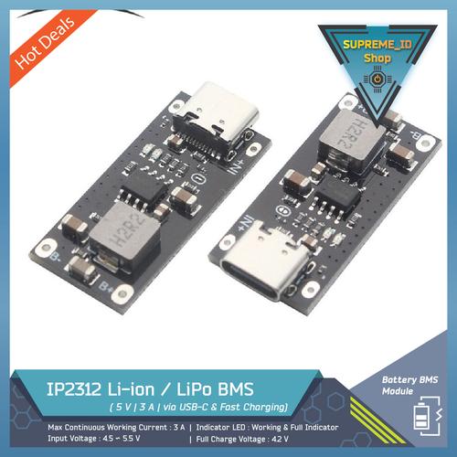 Jual IP2312 3.7V Li-ion LiPo BMS 18650 TP4056 Quick Fast Charger 3A USB ...