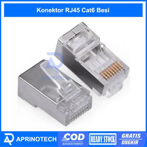 Jual Connector RJ45 Cat 6 Besi LAN Konektor RJ45 Bahan Metal Iron - Cat ...