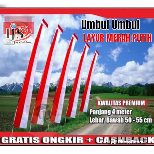 Jual BENDERA UMBUL UMBUL LAYUR MERAH PUTIH/UMBUL UMBUL PANJANG - Kab. Garut - Intan Jaya Sablon ...