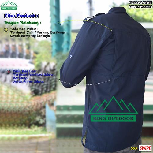 Jual BIG SIZE (XXL-3XL-4XL) KEMEJA PDL OUTDOOR BLUE BLACK BAHAN RIPSTOP ...