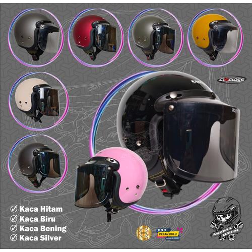 Jual HELM CARGLOSS CFM VARIAN WARNA/HELEM RETRO ORIGINAL - CEMBUNG ...