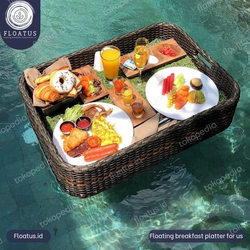 Jual Benoa Floating Tray Dark Brown | Platter Tray | Nampan Apung | Pool - No Holder - Kota ...