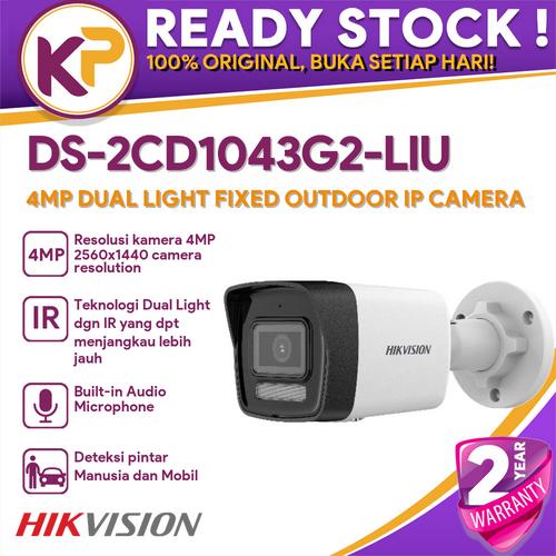 Promo HIKVISION DS-2CD1043G2-LIU 4MP SMART DUAL LIGHT FIXED BULLET CAMERA - 2.8mm - Jakarta ...