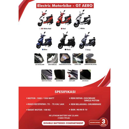 Jual Green Tech Motor Listrik - GT AERO - PUTIH-MERAH - Kota Surabaya ...