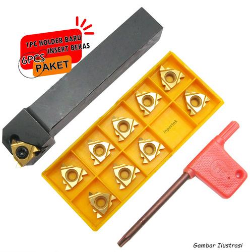 Jual Paket Insert Ulir 16 Luar dan Holder | Stang Bubut | Pisau Drat ...