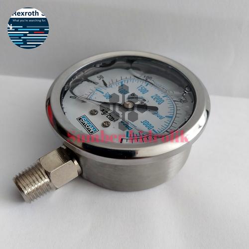 Jual PRESSURE GAUGE / MANOMETER 2,5" MERK SKON 250 BAR DRAT STAINLESS ...