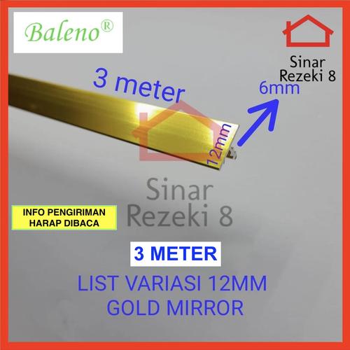 Promo List Variasi T 12 mm GOLD MIRROR / Aluminium Lis Edging Plat ...