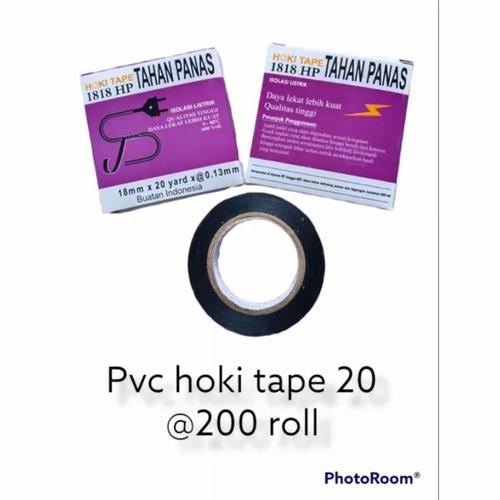 Jual ISOLASI LISTRIK HOKI TAPE 18mm x 20yard, isolasi hitam/ PVC HOKI ...