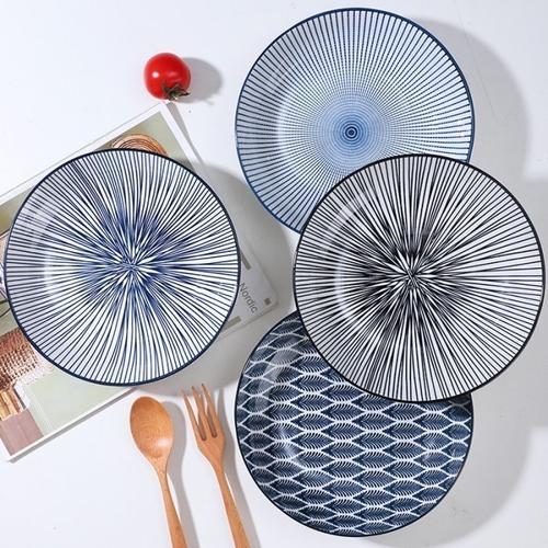 Jual Japanese BLEU plate piring makan keramik motif jepang biru astetik ...