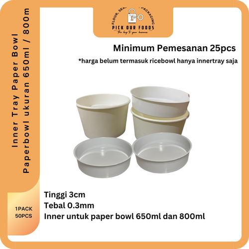 Jual Inner Tray Polos Paper Bowl / Inner Tray Rice Bowl 650ml / 800ml ...