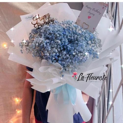 Promo Baby breath Bouquet | Bunga biru | buket ulang tahun | Bunga ...