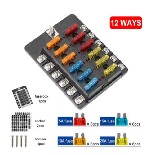 Jual 12 Way Kotak Sekering/ Fuse Holder 32V 100A, dengan Indicator LED ...