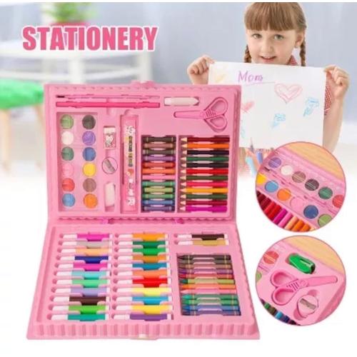 Jual CRAYON ANAK SET KOPER 86PCS IN 1 PENSIL WARNA SET ANAK ALAT ...